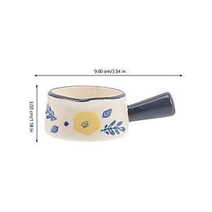 Mini Ceramic Saucepan,Ceramic Milk Pot for Induction Electric Gas Stoves to Serve Side Dishes, Desserts, Condiments