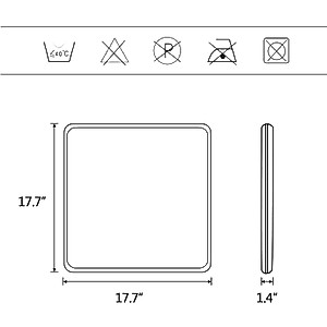Dining Chair Pads Breathable Memory Foam Non-Slip 17.7" x 17.7" x 1.4" Home Kitchen Office Square Seat Cushions with Ties and Machine Washable Covers (4,Blue)