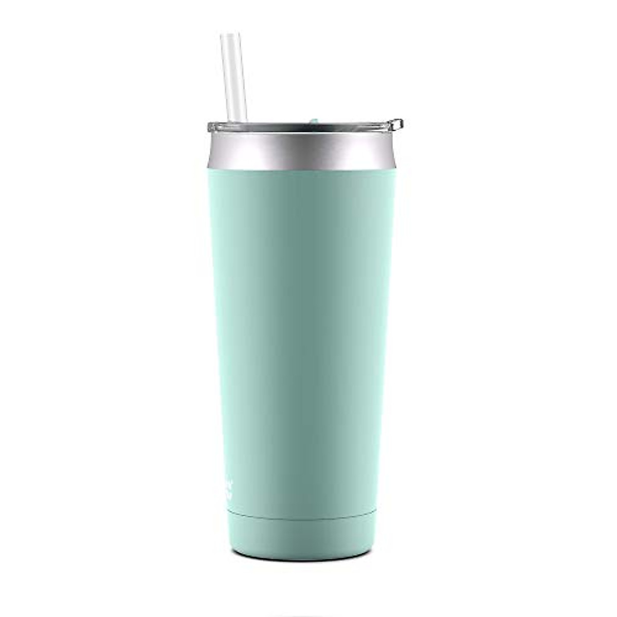 Ello Beacon Vacuum Insulated Stainless Steel Tumbler with Slider Lid and Optional Straw, 24 oz, Yucca