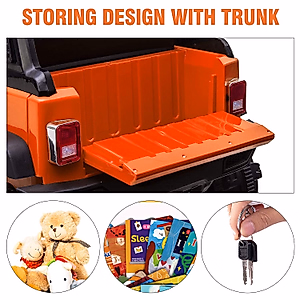 TOBBI 12V Kids Ride On Cars Truck with Remote Control 3 Speeds Toddler Motorized Vehicles Toys for Girls Boys (Orange)