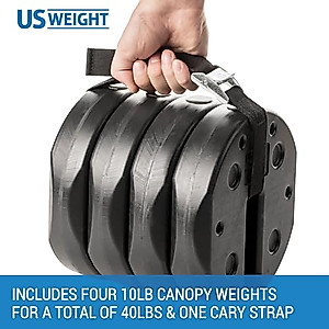 US Weight Tailgater Canopy Weights with No-Pinch Design for Easy, Safe Installation, and Removal to Secure Tents, Canopies, and Umbrellas at Outdoor Events