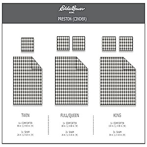 Eddie Bauer - Queen Comforter Set, Reversible Cotton Bedding with Matching Shams, Home Decor for Colder Months (Preston Grey, Queen)