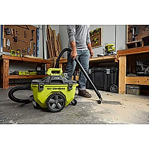 RYOBI 18-Volt ONE+ Lithium-Ion Cordless 6 Gal. Wet/Dry Vacuum Kit with (1) 9.0 Ah Battery and (1) 18-Volt Charger