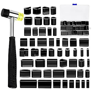 Ftyiwu 52 Shapes Style Leather Hollow Cutter Punch Tools, Leather Hole Punch Tools Set with Leather Cutter Punch and a Leather Carving Hammer, Leather Punch Cutter Tools for Handmade Leather Craft