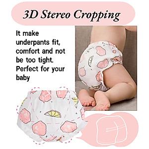 Baby Girls' Cotton Bloomers Brief Underwear - Kids Cool Breathable Comfort Panty - Toddler Undies Cute Diaper Covers Multipacks, Soft and Wash Well 6-9 Months