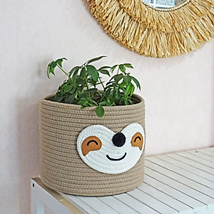 T&T Homewares Small Sloth Baskets for Baby Diaper Organizer, Nursery Storage, Nursery Room Decor, Kids Room Organizer, Pet Toy Storage
