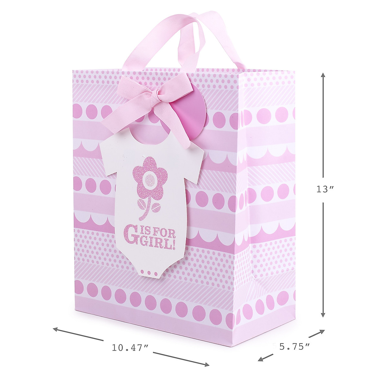 Hallmark Large Baby Gift Bag with Tissue Paper (G is for Girl)