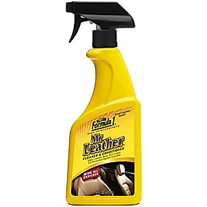 Formula 1 Mr. Leather Cleaner and Conditioner Spray, Enriched Leather Conditioner for Car Interior, Shoes & More, Car Upholstery Cleaner to Shine & Protect, Car Cleaning Supplies, 16 oz