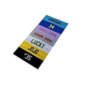 Funny Girl Designs TEAM SPORT Cotton Stretch Headband with your personalized GLITTER Text - 2.5 inch Wide Headband - Your COLORS and TEXT