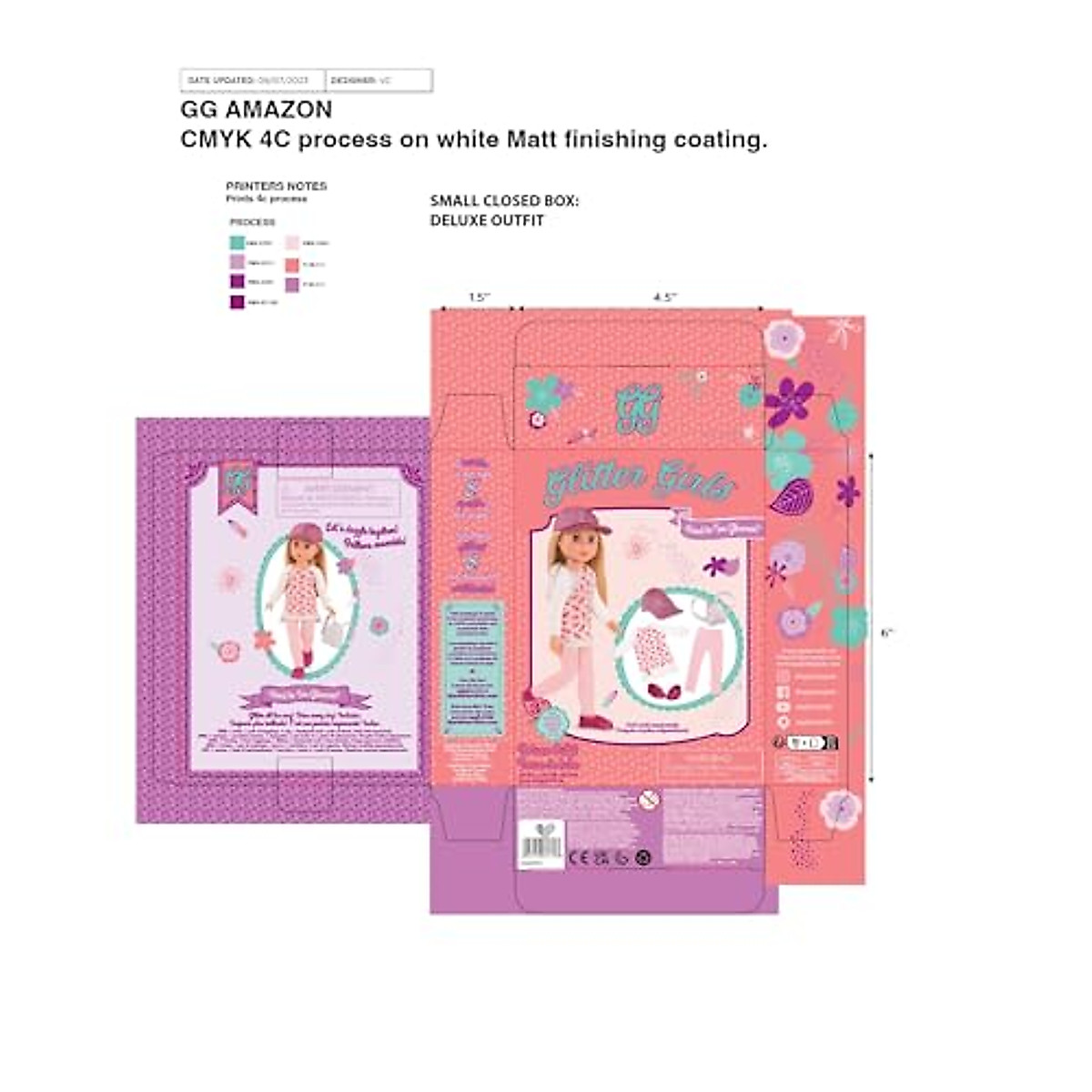 Glitter Girls - Head To Toe Glimmer Tunic & Leggings Deluxe Outfit - 14-inch Doll Clothes & Accessories Toys,Pink