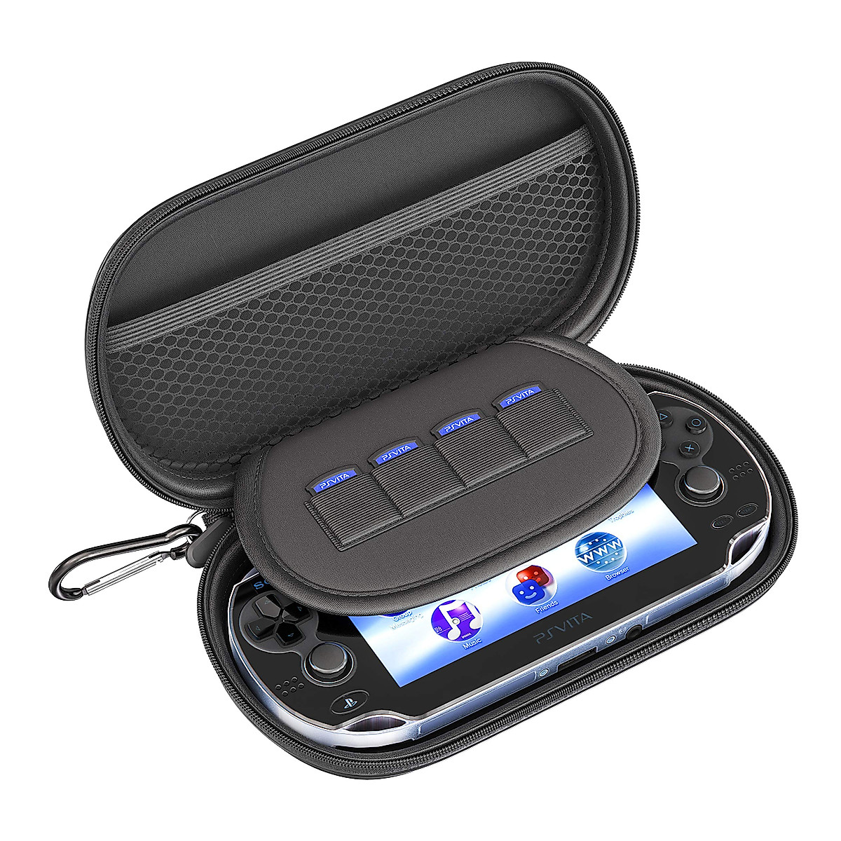 Skywin Kit for PS Vita - PS Vita Carry Case, Charging Cable, and Micro SD Memory Card Adapter Compatible with PS Vita 1000/2000 3.6 or HENkaku System