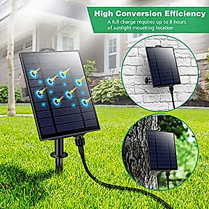 Kasonic Outdoor String Lights, 48 FT + 8 FT Extension Cord, 2 in 1, AC and Solar Powered, 15 Hanging Dimmable Shatterproof Bulbs(+2 Spare Bulbs), Decorative LED Patio Lights