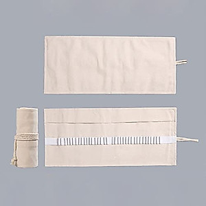 MNTT Pencil Bag Convenient Brushes Storage Makeup Brush Holder Roll Up Stationery Storage Canvas Pen Curtain Pencil Case(72 Holes)