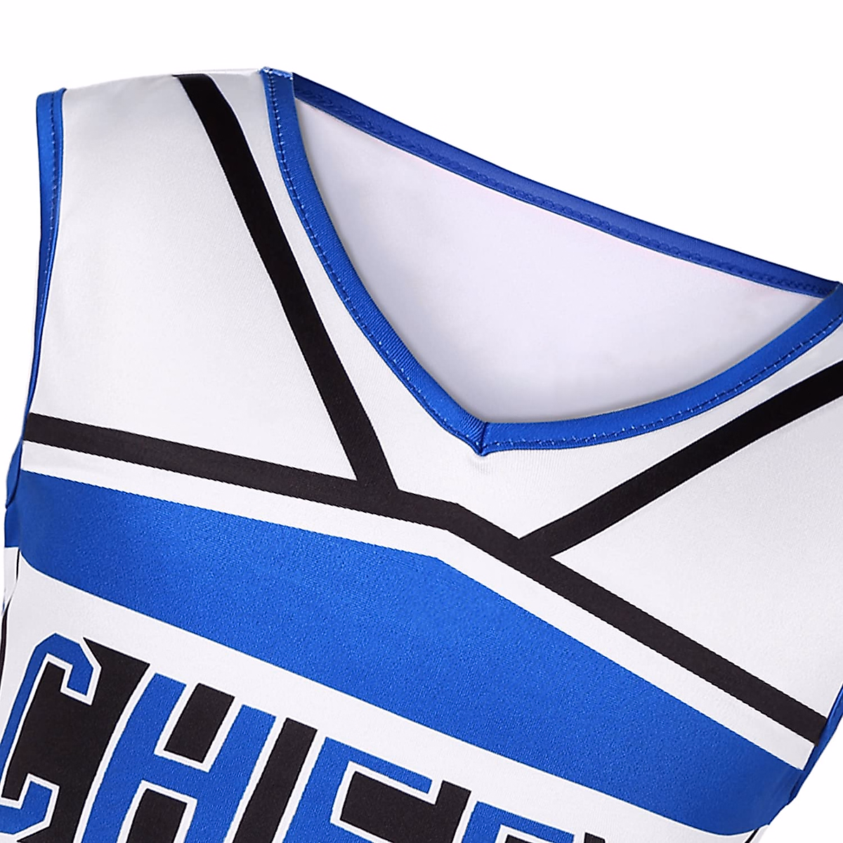 Koatobbor Girls Cheerleader Costume Cheerleading Outfit Dress for Halloween Party Birthday Gift 3-9Years (6-7 Years, Blue)