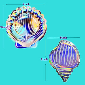 104 Pieces Mermaid Party Tableware Supplies Kit,32 Mermaid Clam Shell Plates,40 Holographic Napkins,32 Pink Forks,Disposable Mermaid Paper Plates Napkins Forks for Birthday Wedding Party (104)