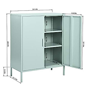FurnitureR HouseinBox Double Door Locker Modern Style Metal Cabinet with 3 Shelves for Living Room, Bedroom and Office White…