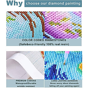 Diamond Art Painting 5D Kits Full Drill Round Beads Art Gems Stone Cross Stitch DIY by Number Kits Wall Decoration Angel Wing 16x16 inch