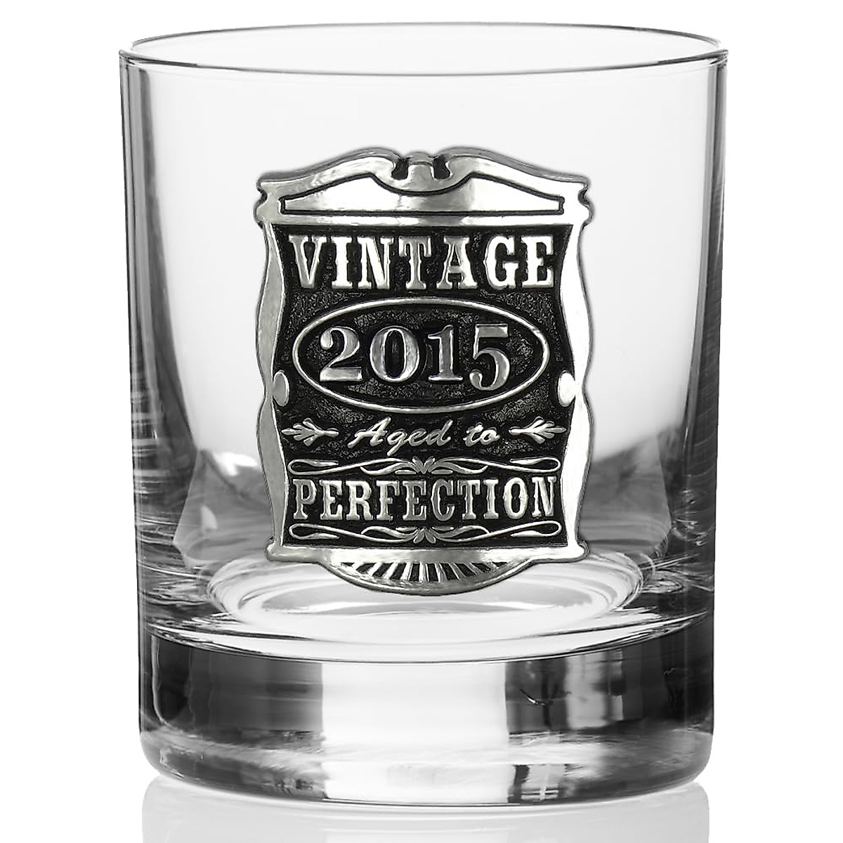 English Pewter Company Vintage Years 2015 10th Wedding Anniversary Old Fashioned Whisky Rocks Glass - Unique Gift Idea For Men For That Special Tin Anniversary [VIN007]…
