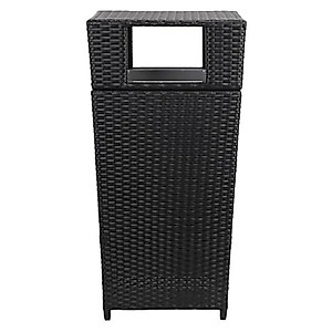 Safavieh Outdoor Collection Mazeli Black Wicker Trash Bin