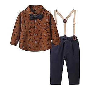 Toddler Boys Christmas Suit Long Sleeve T Shirt Tops Pants Child Kids Gentleman Outfits Baby Jackets 3 (D, 9-10 Years)