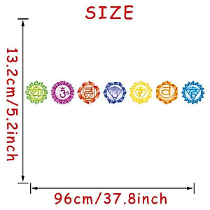 Maydahui Chakra Vinyl Wall Stickers (Set of 7 Pieces) Yoga Meditation Wall Decal Health Aum Symbol Art Mantra Meditation for Home Decoration Yoga Studio Decor Yogi