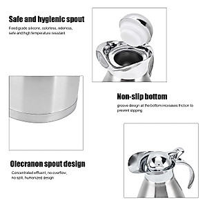 Vacuum Insulation Bottle, Stainless Steel Thermal Coffee Carafe European Style Thermal Insulation Kettle Double Walled Vacuum Cold and Hot Water Bottle with Lid for Kitchen Home Water Coffee(1.5L)