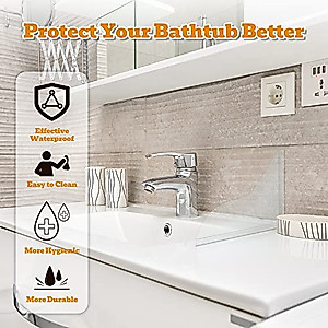 Honitra 2Pcs Shower Splash Guard, Self- Adhesive Transparent Shower Water Guard, Bath Corner Water Splash Guard to Keep Water in Shower, Tub Splash Guard