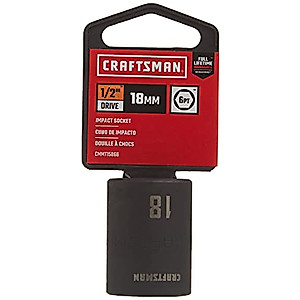 CRAFTSMAN Shallow Impact Socket, Metric, 1/2-Inch Drive, 18mm (CMMT15866)