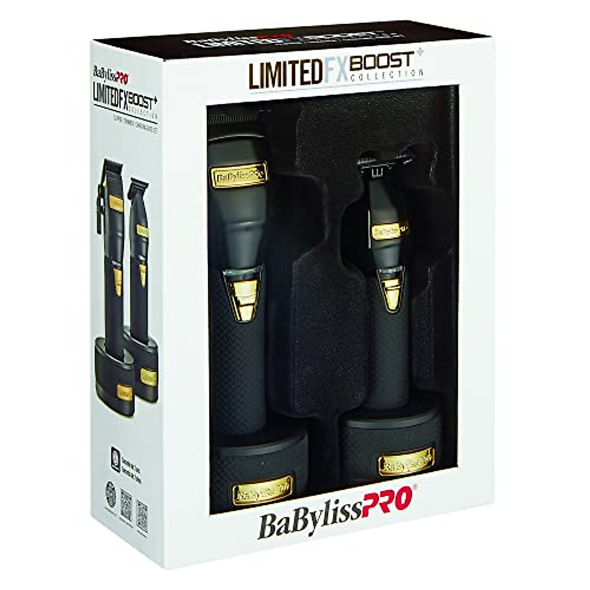 BaBylissPRO LIMITEDFX BOOST+ Collection: Clipper, Trimmer, and bases - Black, Unisex Adult