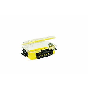 Plano Guide Series 3700 Field Box Waterproof Case, Blue, Large, Waterproof Dry Box with Wrist Strap for Boat, Kayak, and Camping, Outdoor Gear Storage, Clear/yellow