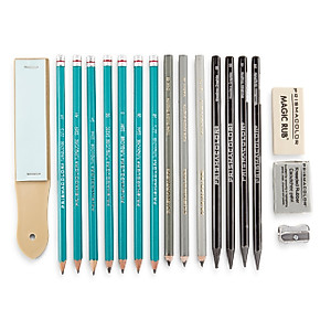 Prismacolor Premier Graphite Drawing Pencils with Erasers & Sharpeners, 18-Piece Set
