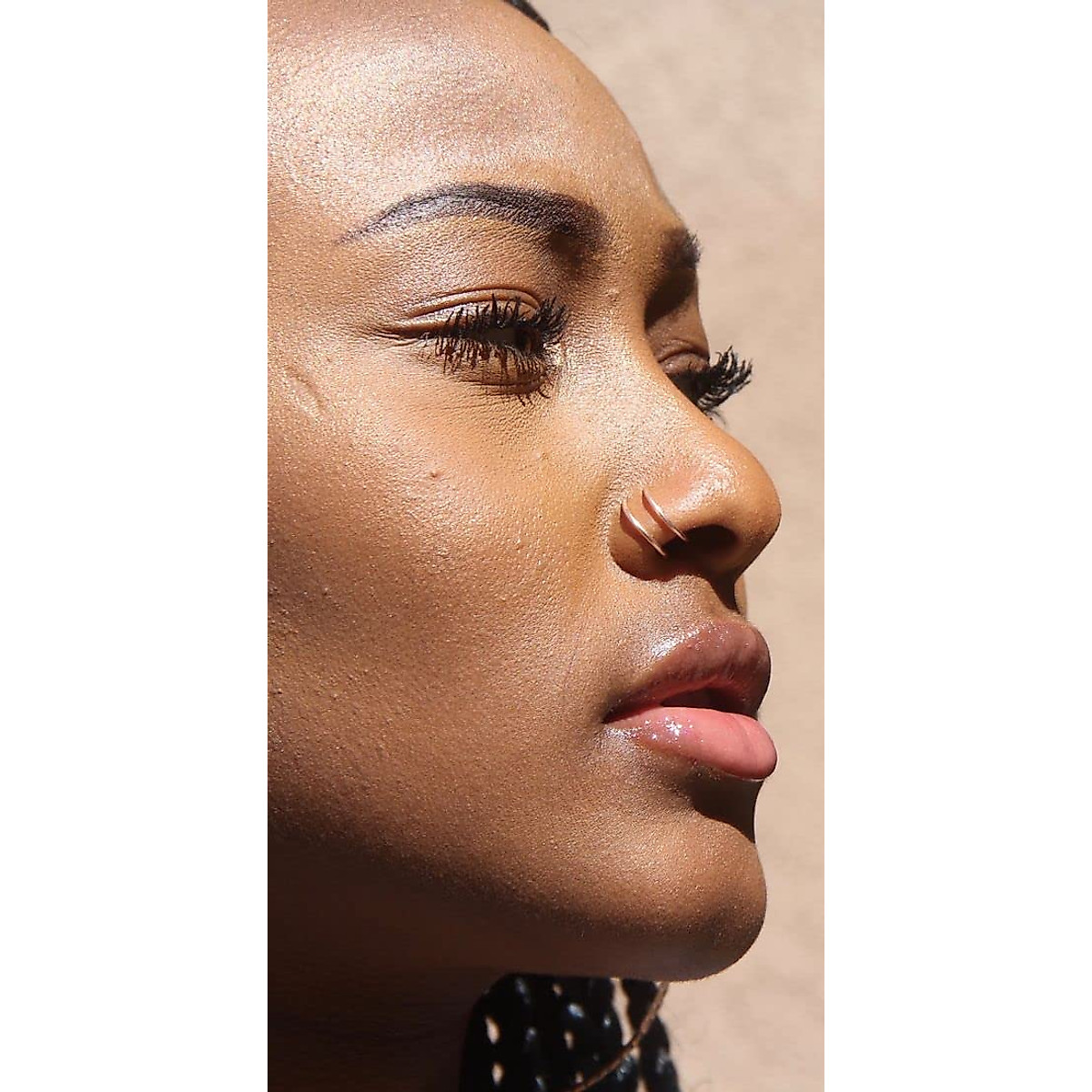 QWALIT Nose Rings Hoops Nose Hoops Double Nose Ring for Single Piercing Double Hoop Nose Ring Double Nose Ring Hoop Double Loop Nose Ring Spiral Nose Hoops