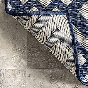 nuLOOM Jayne Geometric Diamond Indoor/Outdoor Area Rug, 8' x 10', Navy