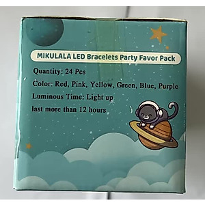 Mikulala 24Pcs Glow in the Dark Party Supplies for Kids/Adults, Flashing Light up Toys LED Bracelets Glow Sticks , Neon Christmas Party Favors Carnival Birthday Concert Party Games Gifts Accessory