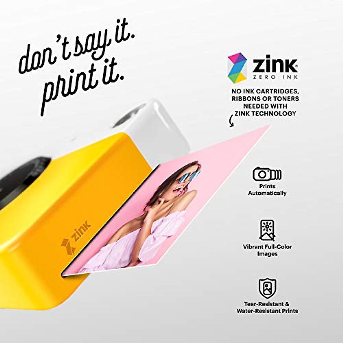 KODAK Printomatic Digital Instant Print Camera - Full Color Prints On ZINK 2x3" Sticky-Backed Photo Paper (Yellow) Print Memories Instantly