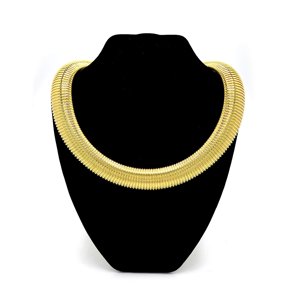 Marshal Metal Fashion Necklace 18K Gold Plated Brass Omega Choker Necklace (NK201G(20mm))