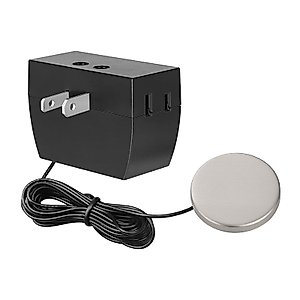 DEWENWILS Touch Dimmer Switch, Touch Pad Control with 3 Levels of Dimming, Dimmable LED/CFL Lights, and Incandescent Bulbs, 8 ft Extension Cord, 1 Pack, ETL Listed, Black