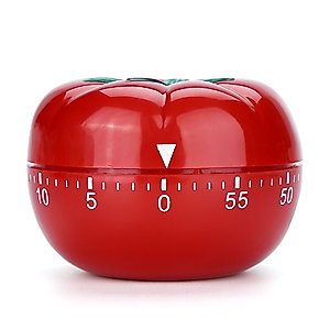 Tomato Shaped Mechanical 60 Minutes Countdown Timer Kitchen Cooking & Baking Helper Count Up Down Magnetic Timer Clock with Alarm Fast Setting(6.3x4.5cm)