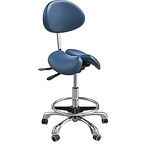 oiakus Saddle Chair, Ergonomic Dentist Stool, Adjustment Lift Rotating Makeup Chair, for Dental Lab Salon Massage Studio Office
