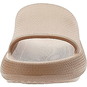 BRONAX Slides for Women Unisex EVA Soft Size 6 Pillow House Home Garden Slippers Sandals for Ladies Comfy Cushioned Thick Sole 37-38 Brown