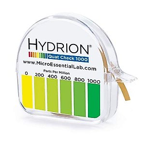 QC-1001 - Description : Quat Test Papers Dispenser, 0-1000 ppm - Hydrion Quat Test Papers, Micro Essential Laboratory - Case of 10 (1l)
