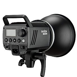 Godox MS300 300W 2.4G Built-in Wireless Receiver Lightweight, Compact and Durable Studio Flash Bowens Mount and 150W Modelling Lamp with Standard Reflective