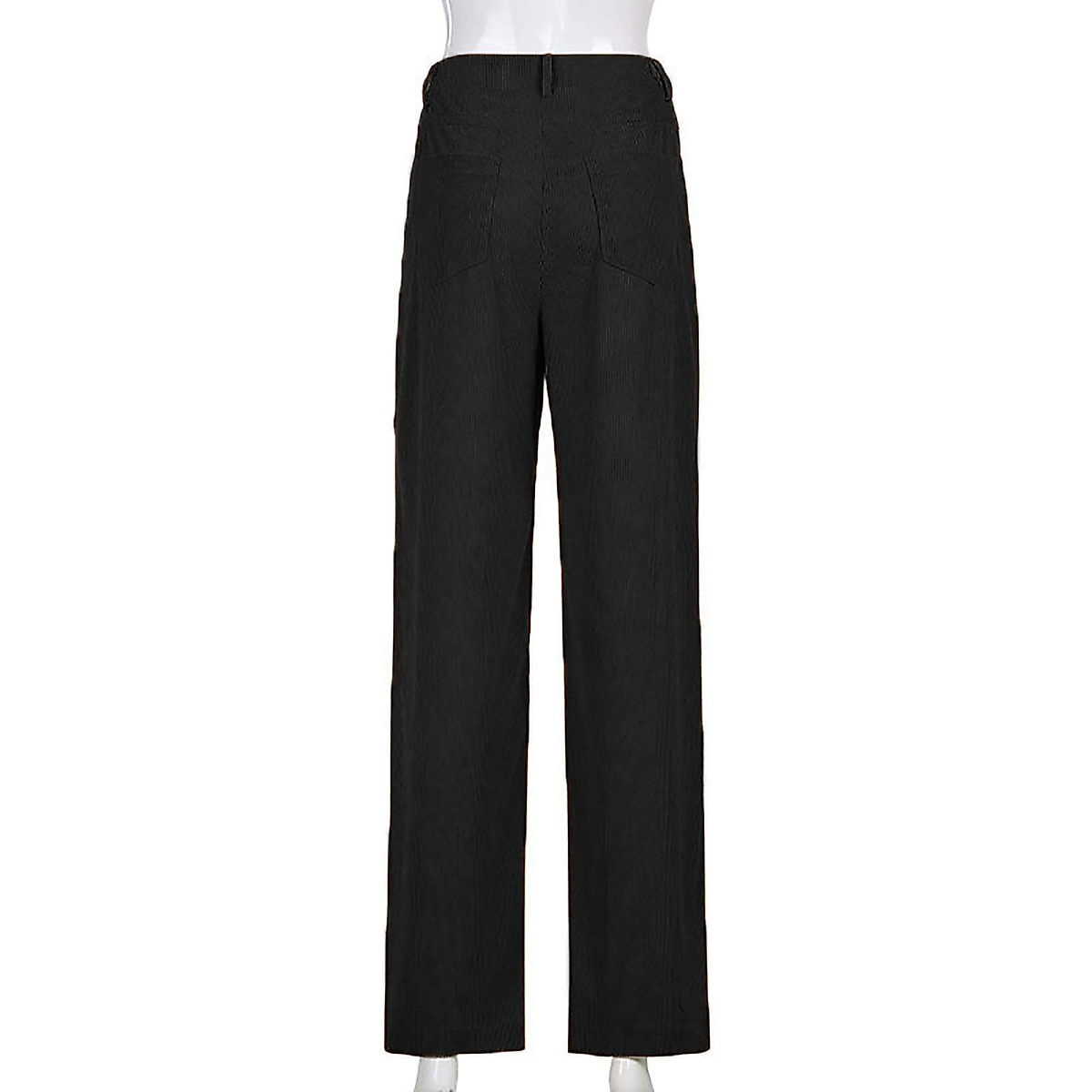 Bravetoshop Women's Wide Leg Pants Regular Fit Casual High Waist Floor Length Trousers Y2K Fashion Streetwear (Black,XL)