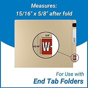 Doctor Stuff - File Folder Labels, Alphabet Letter W, Datafile - AL8720 Series Compatible Alpha Stickers, Brown, 15/16" x 1-1/4", 500/Roll