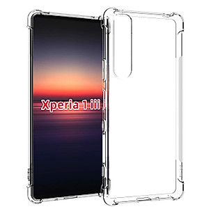 USTIYA Case for Sony Xperia 1 III Clear TPU Four Corners Protective Cover Transparent Soft funda