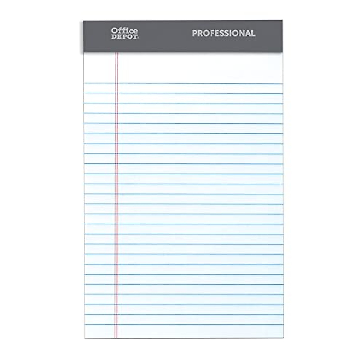 Office Depot® Brand Professional Perforated Pads, 5" x 8", Narrow Ruled, 50 Sheets Per Pad, White, Pack Of 8 Pads