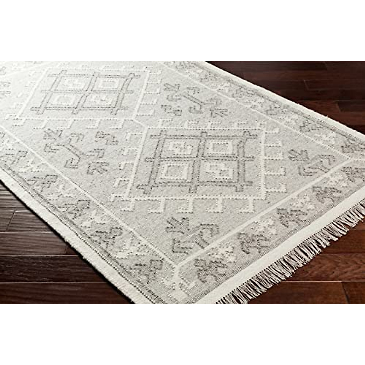 Hauteloom Memo Wool Living Room, Bedroom Area Rug - Gray - 8' x 10'