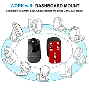 PKYAA Sticky Adhesive for Car Mount, Adhesive Replacement Pads for Dashboard Magnetic Phone Holder, 6 Pcs Double-Sided Sticker Pads Compatible with Stick-on Magnetic Car Mount Base