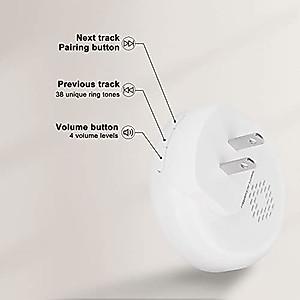 Comsmart Smart Wireless Dog Door Bell, Doggie Doorbell for Pet Potty Training Communication Go Outside Press Button with 38 Melodies 4 Volume Levels LED Flash (1 Receiver & 1 Transmitter)