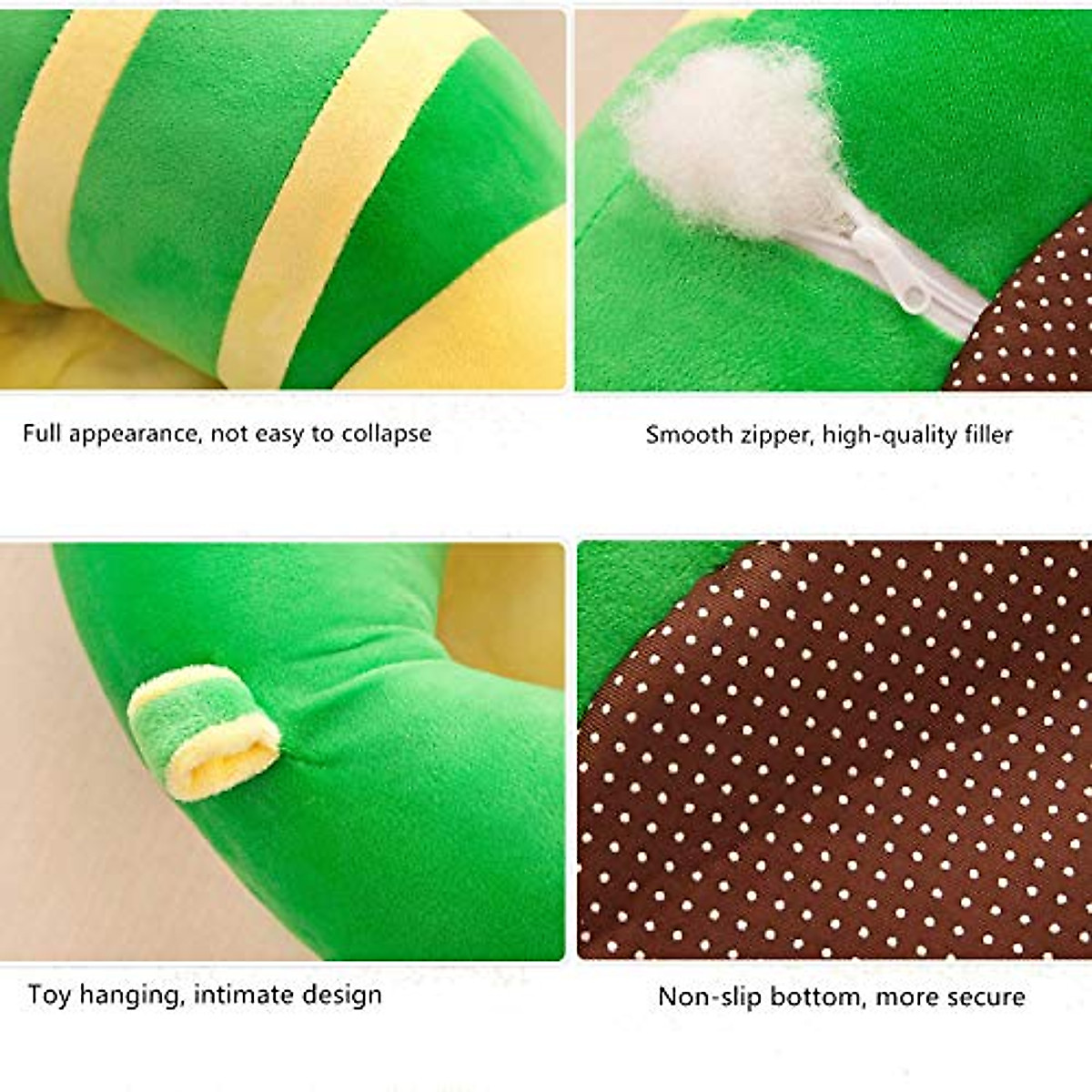 Baby Support Seat Sofa Plush Soft Animal Shaped Baby Learning to Sit Chair Keep Sitting Posture Comfortable Infant Sitting Chair for 4 Months up Baby (Blue)